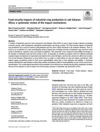 Sustainability challenges in Sub-Saharan Africa in the context of the ...