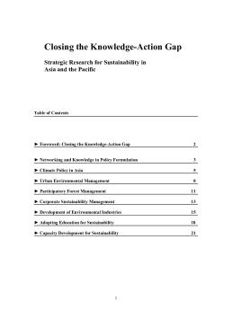 Closing the Knowledge - Action Gap : Strategic Research for ...