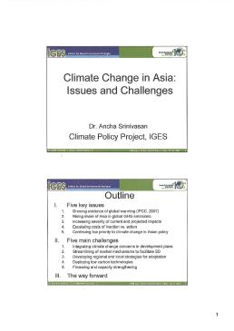 Climate Change in Asia: Issues and Challenges | IGES