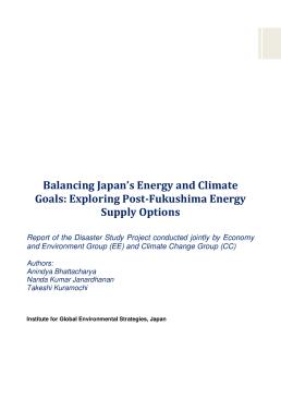 Balancing Japan’s Energy and Climate Goals: Exploring Post-Fukushima ...