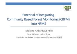 Potential of Integrating Community Based Forest Monitoring into ...
