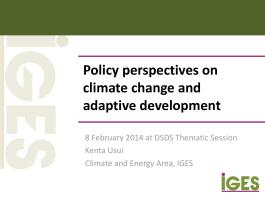Policy perspectives on climate change and adaptive development