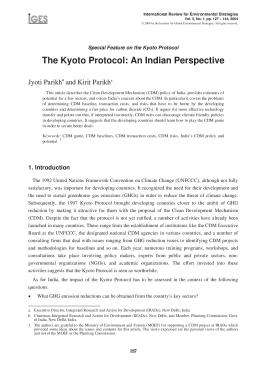 The Kyoto Protocol: An Indian Perspective