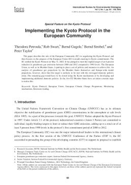 Implementing the Kyoto Protocol in the European Community