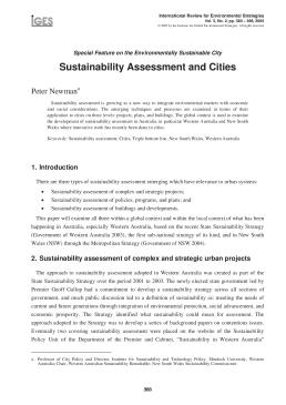 Special Feature on the Environmentally Sustainable City Sustainability ...