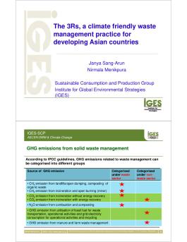 The 3Rs, a climate friendly waste management practice for developing ...