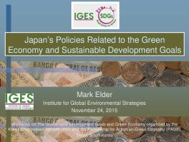 Japan’s Policies Related to the Green Economy and Sustainable ...