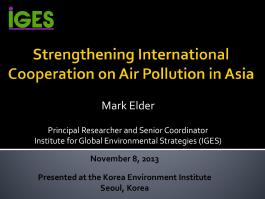 Strengthening International Cooperation on Air Pollution in Asia