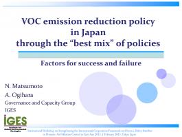 VOC emission reduction policy in Japan through the “best mix” of policies