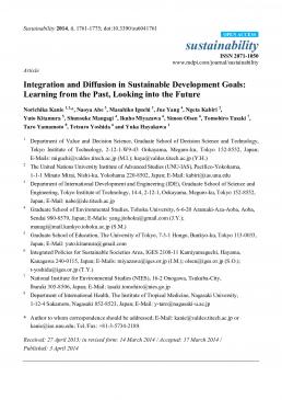 Integration and Diffusion in Sustainable Development Goals: Learning ...