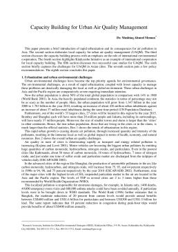 Capacity Building for Urban Air Quality Management