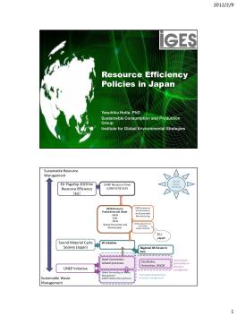 Resource Efficiency Policies in Japan