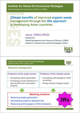 Climate benefits of improved organic waste management through the 3R ...