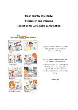 Japan Case Study of Education for Sustainable Consumption