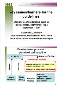 key issues/barriers for the guidelines