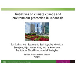 Initiatives on climate change and environment protection in Indonesia
